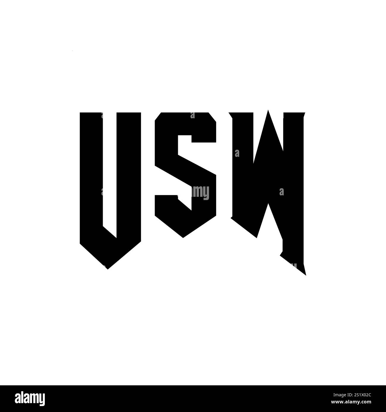USW letter logo design for technology company. USW logo design black ...