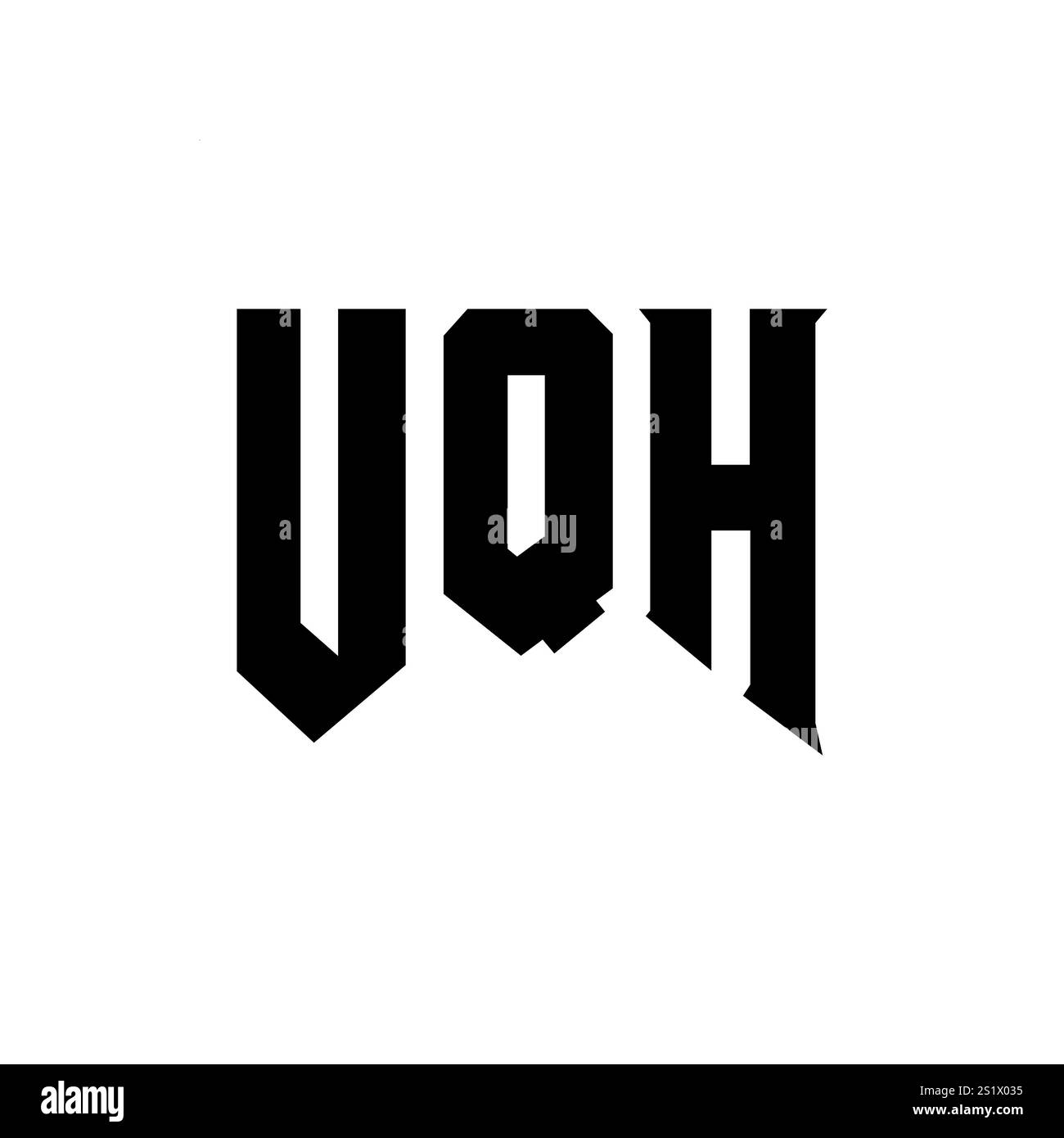 UQH letter logo design for technology company. UQH logo design black ...