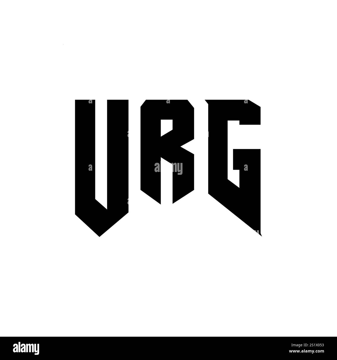 URG letter logo design for technology company. URG logo design black ...