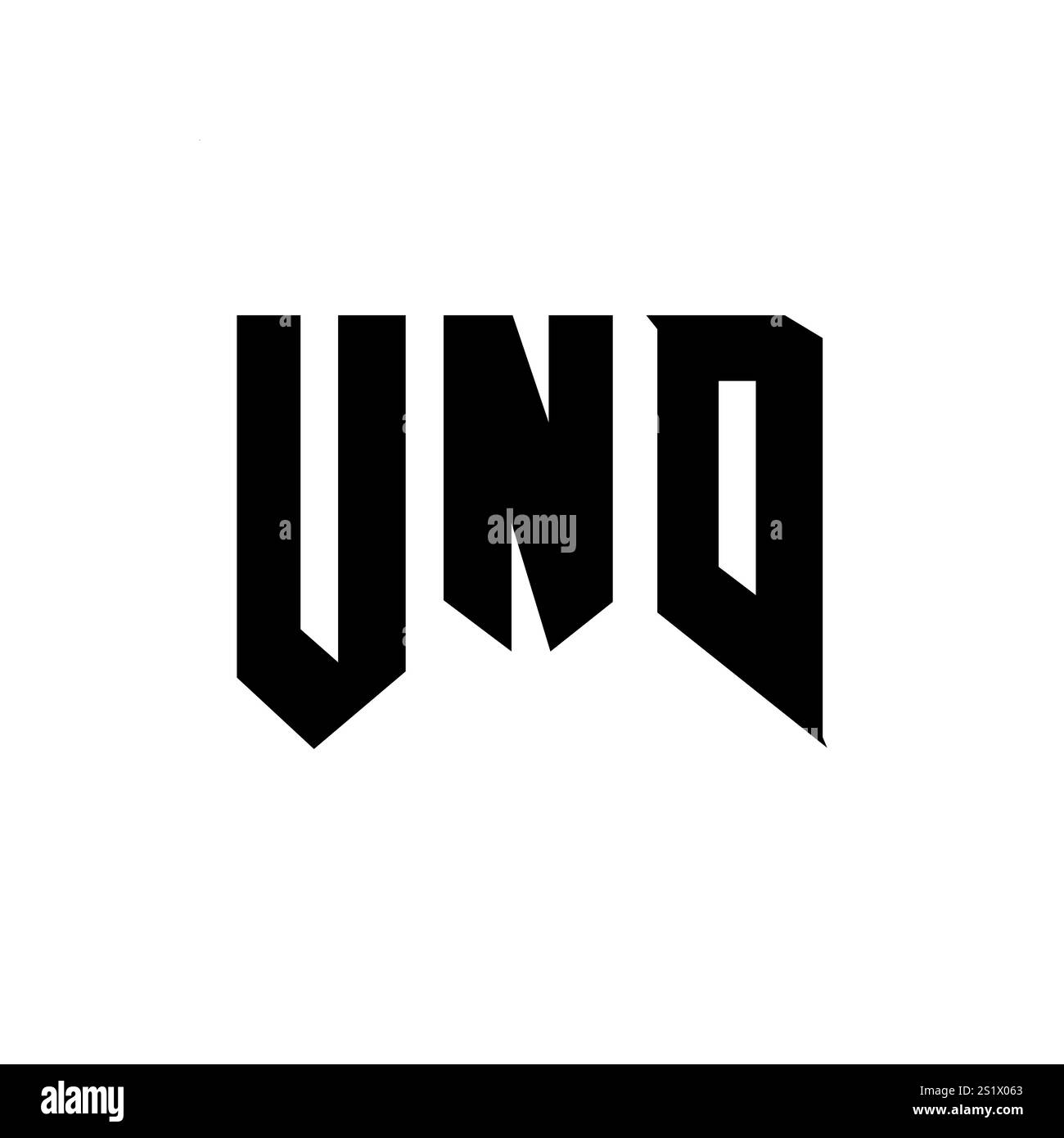 UND letter logo design for technology company. UND logo design black ...