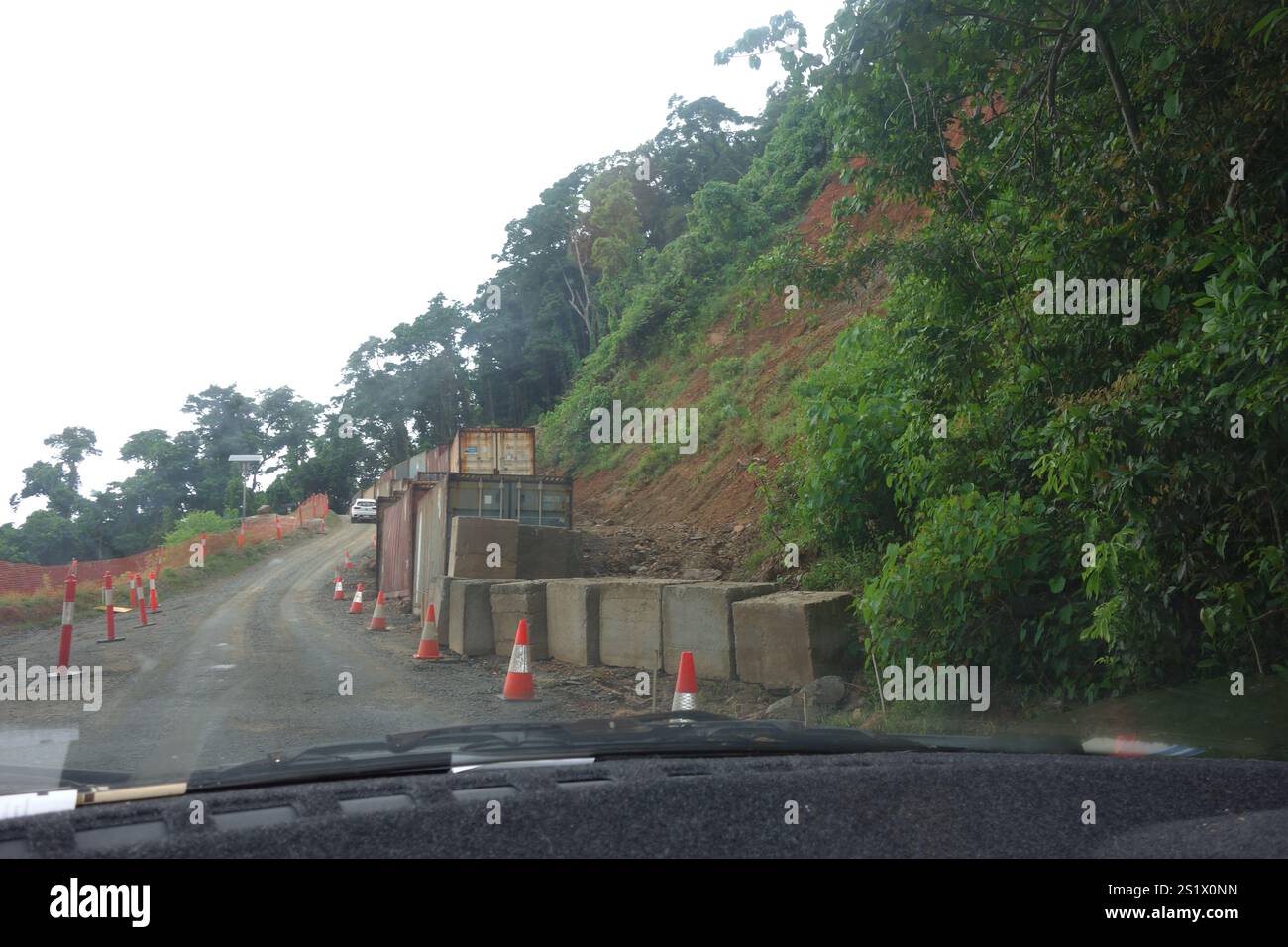 Makeshift repairs to massive landslide caused by Cyclone Jasper, Noah ...