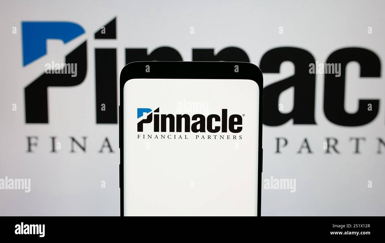 Germany. 11th Dec, 2024. In this photo illustration, a mobile phone with the logo of US banking ...