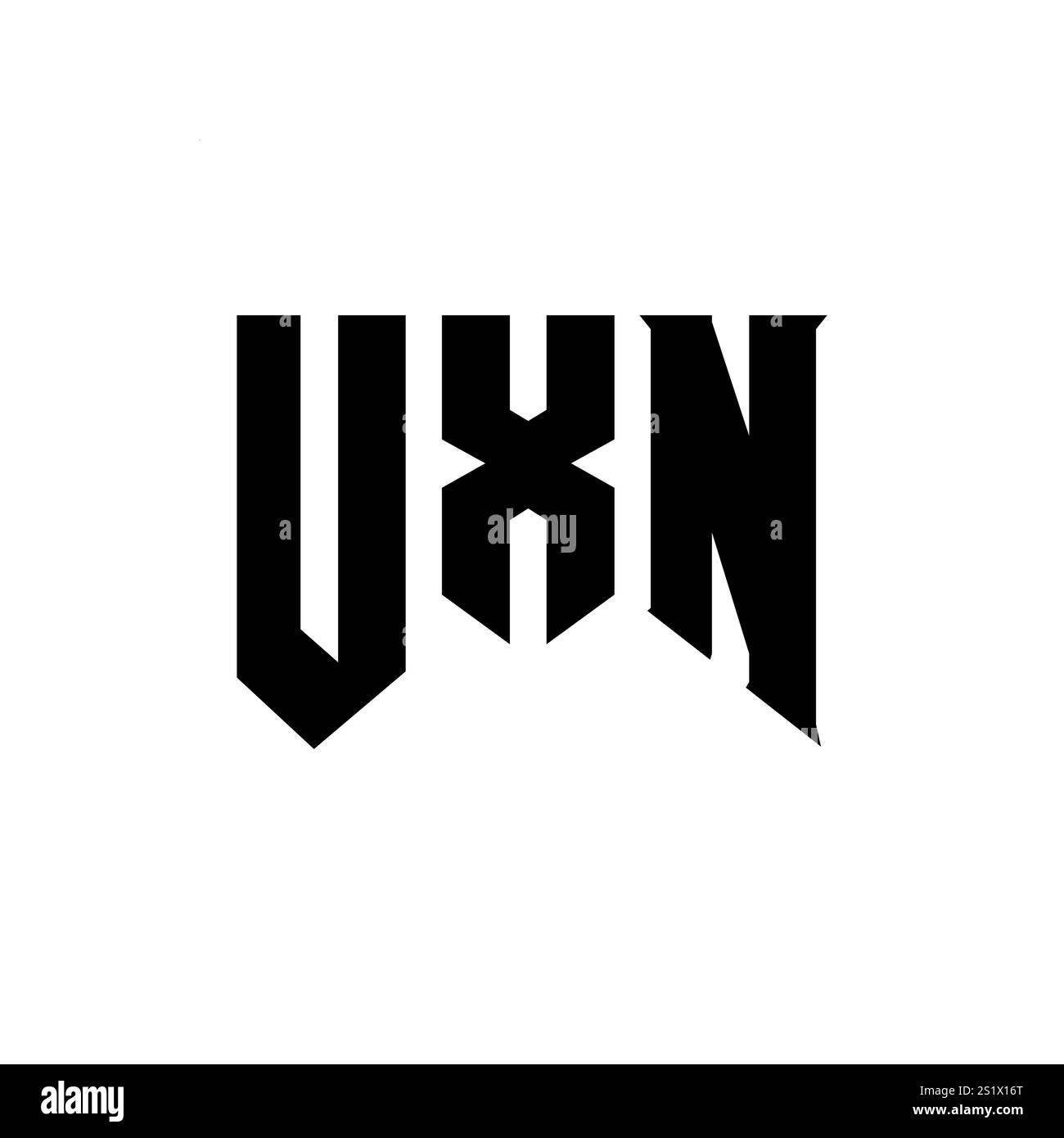 UXN letter logo design for technology company. UXN logo design black ...