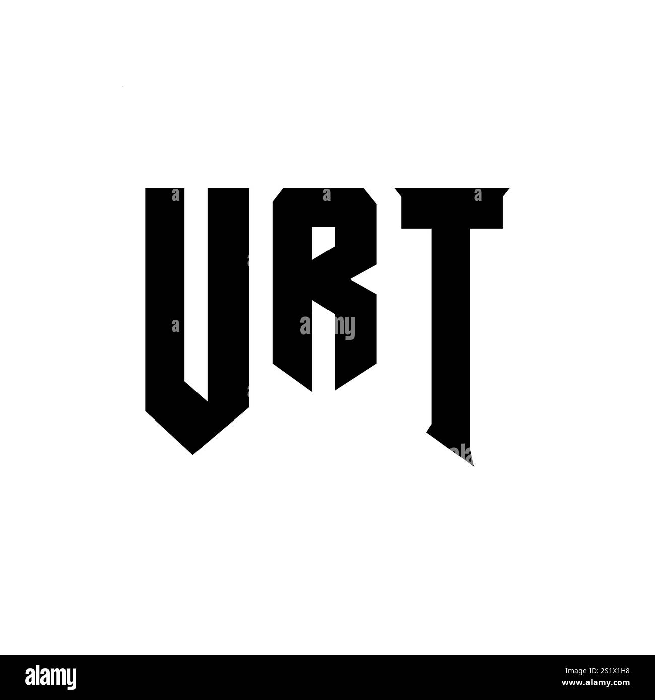 URT letter logo design for technology company. URT logo design black and white color combination ...