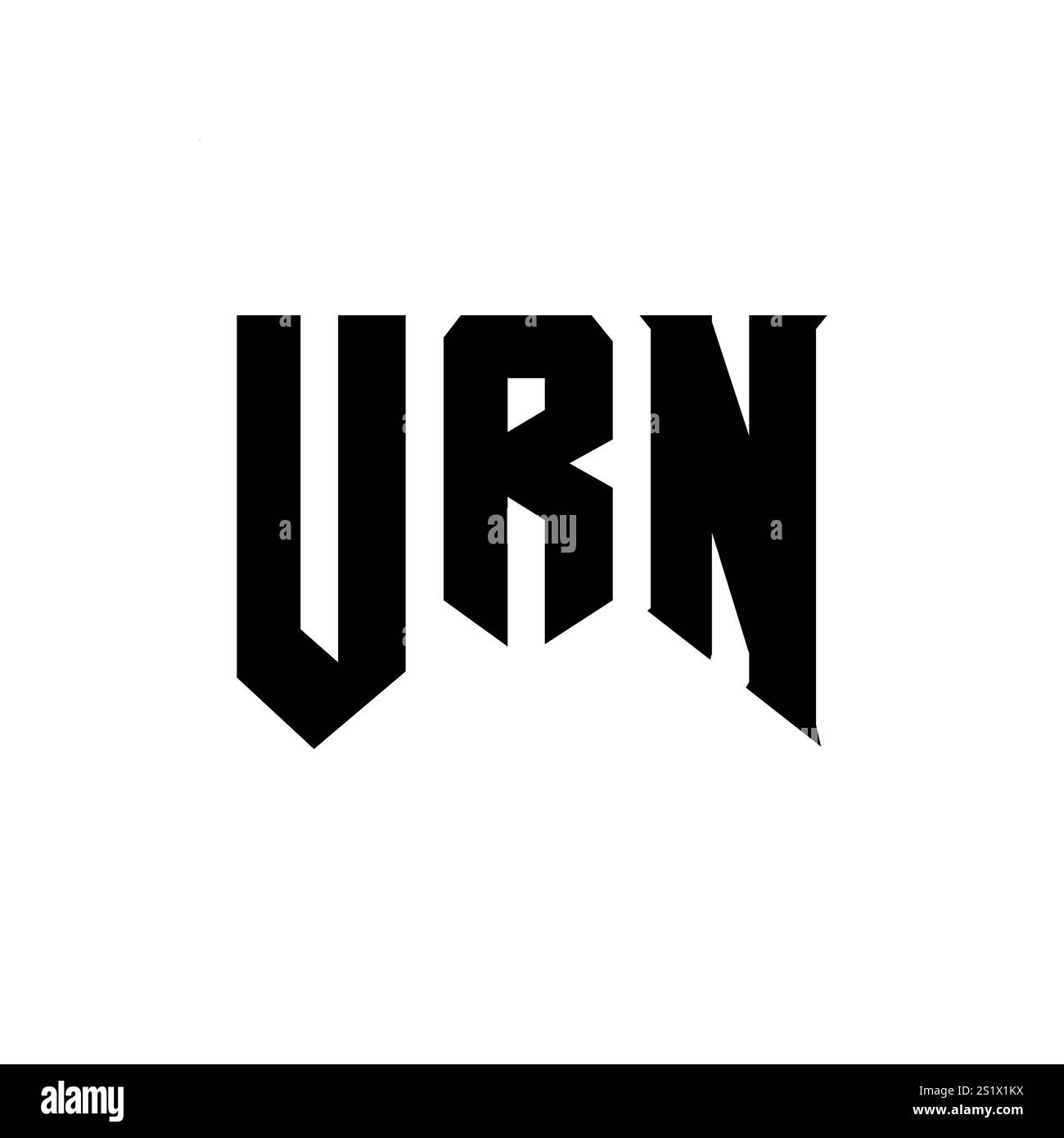 URN letter logo design for technology company. URN logo design black ...