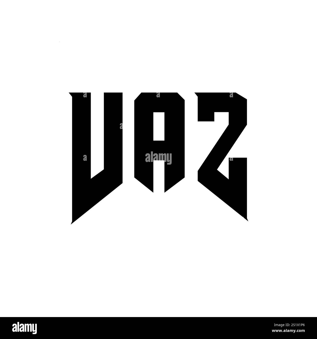 VAZ letter logo design for technology company. VAZ logo design black and white color combination ...