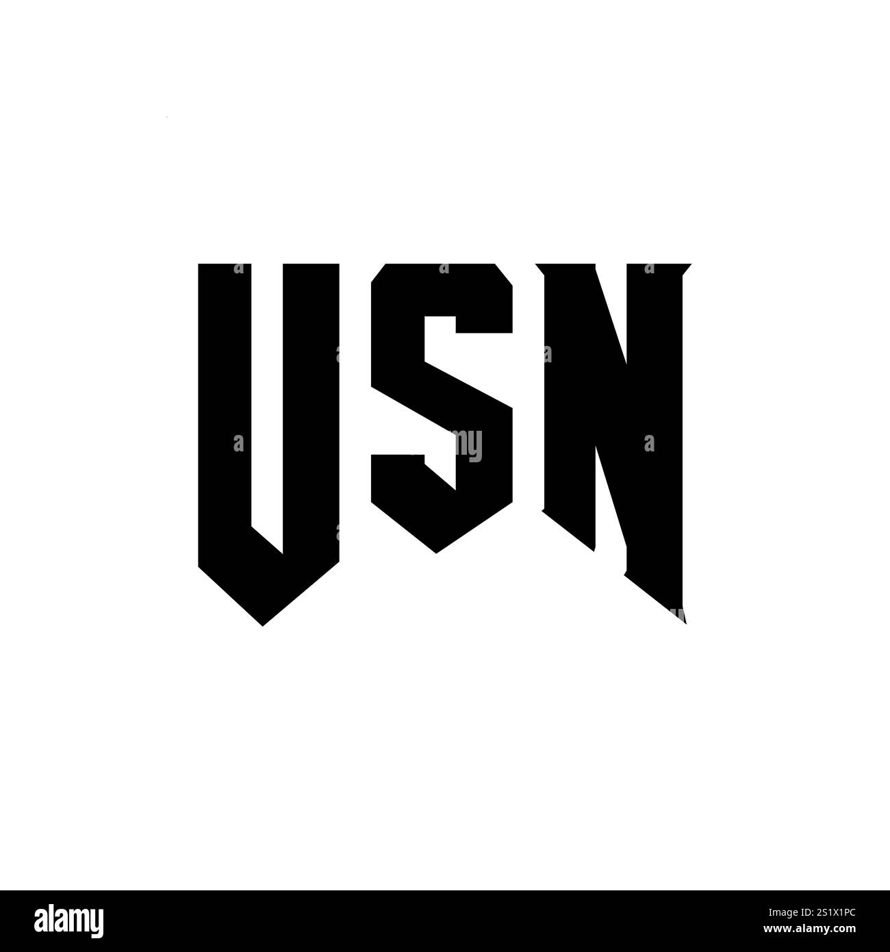USN letter logo design for technology company. USN logo design black ...