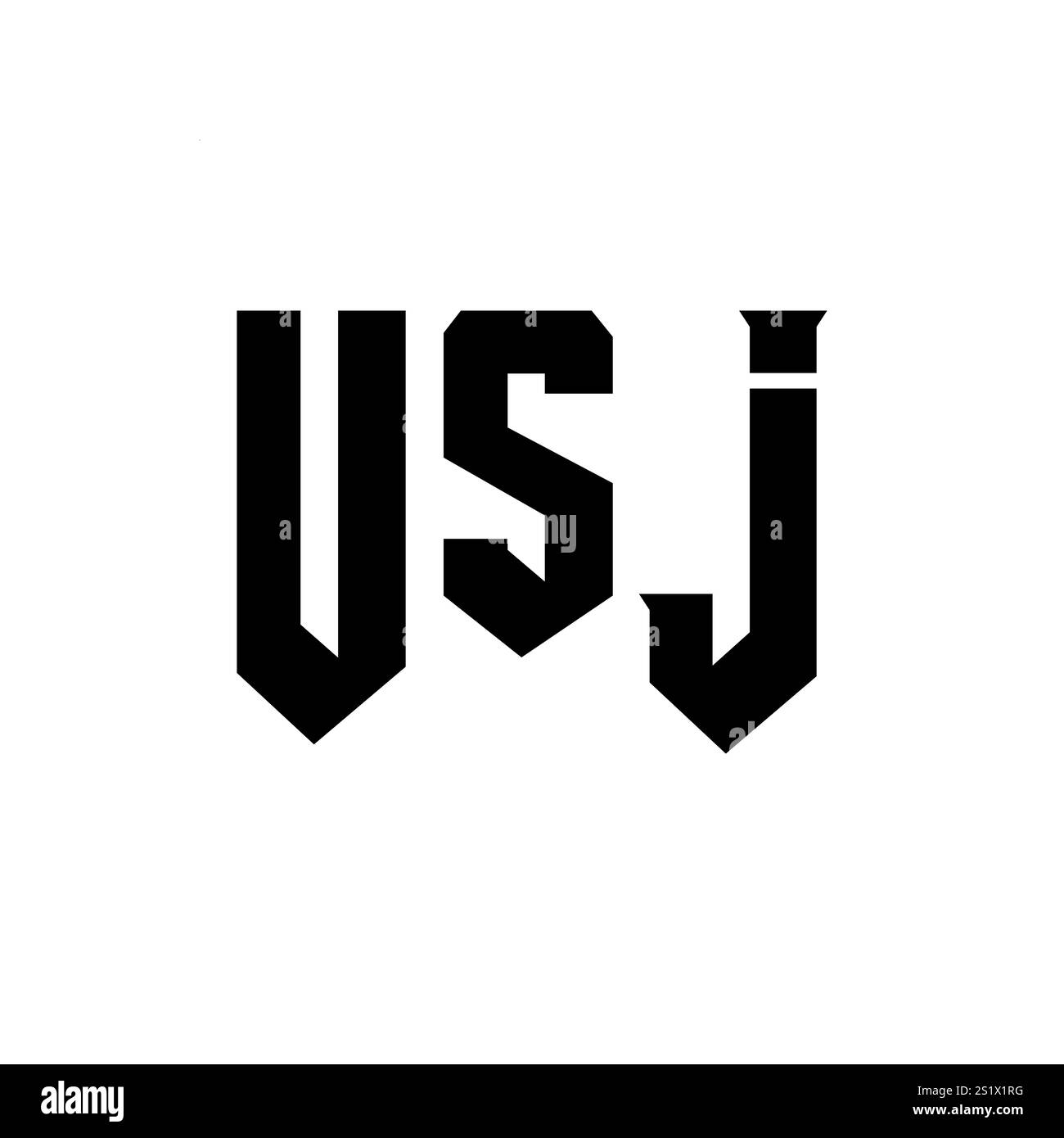 USJ letter logo design for technology company. USJ logo design black ...