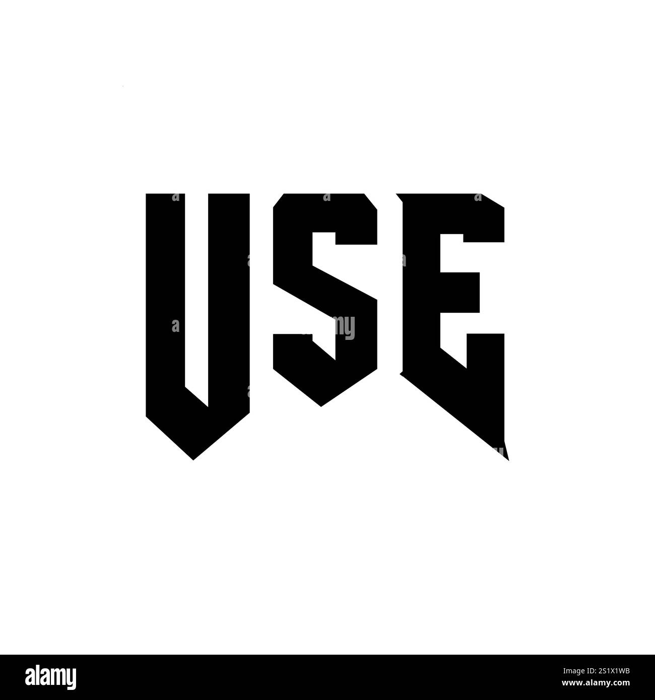 USE letter logo design for technology company. USE logo design black ...