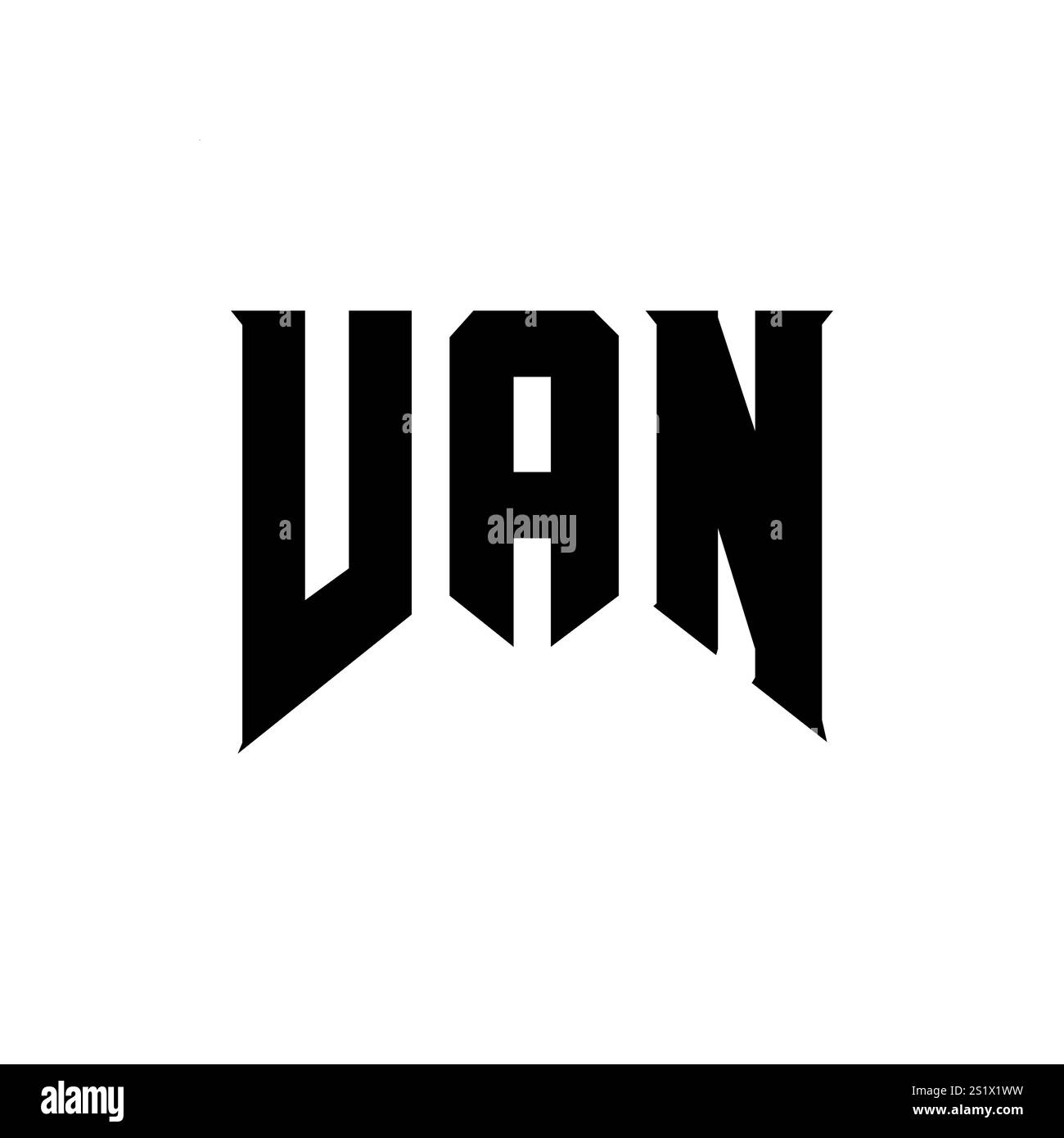 VAN letter logo design for technology company. VAN logo design black ...