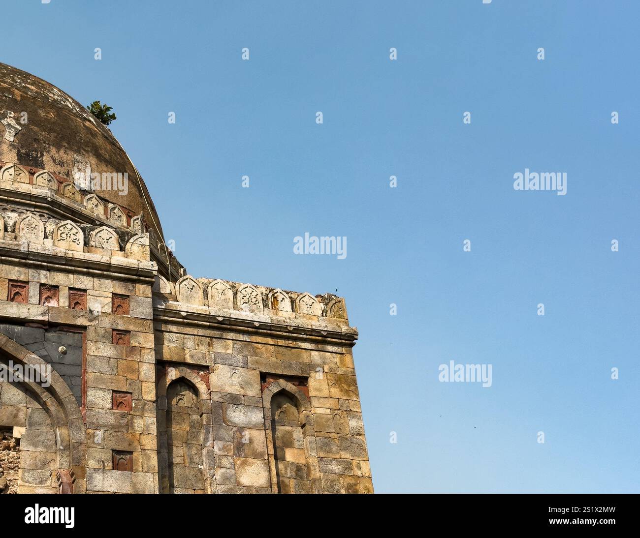 Ancient Indian building. Mughal stone architecture with decorative ...