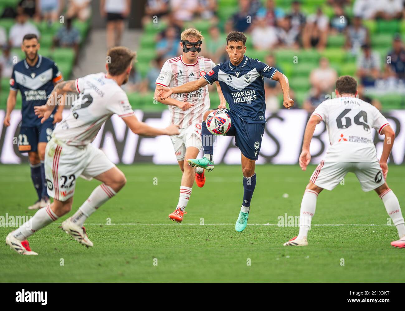 Melbourne, Australia. 04th Jan, 2025. Melbourne Victory's Jordi Valadon ...