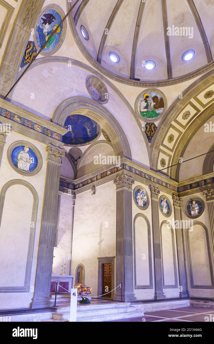 Florence, Italy, January 6, 2024: Pazzi Chapel in Santa Croce Stock ...