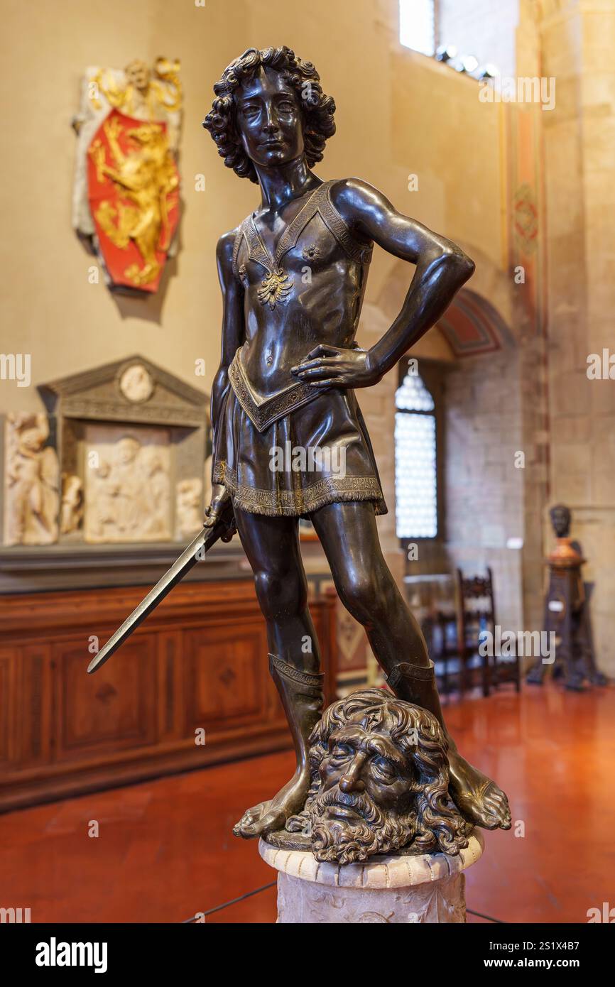 Florence, Italy, January 6, 2024: David. Andrea del Verrocchio ...