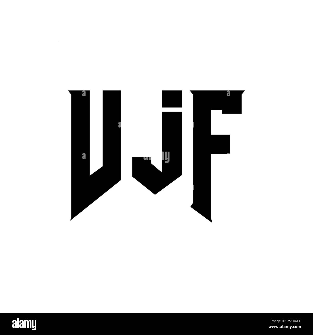 VJF letter logo design for technology company. VJF logo design black and white color combination ...