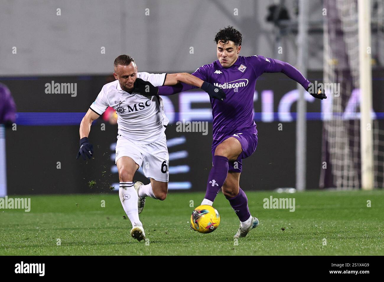 Riccardo Sottil (Fiorentina)Stanislav Lobotka (Napoli) during the ...