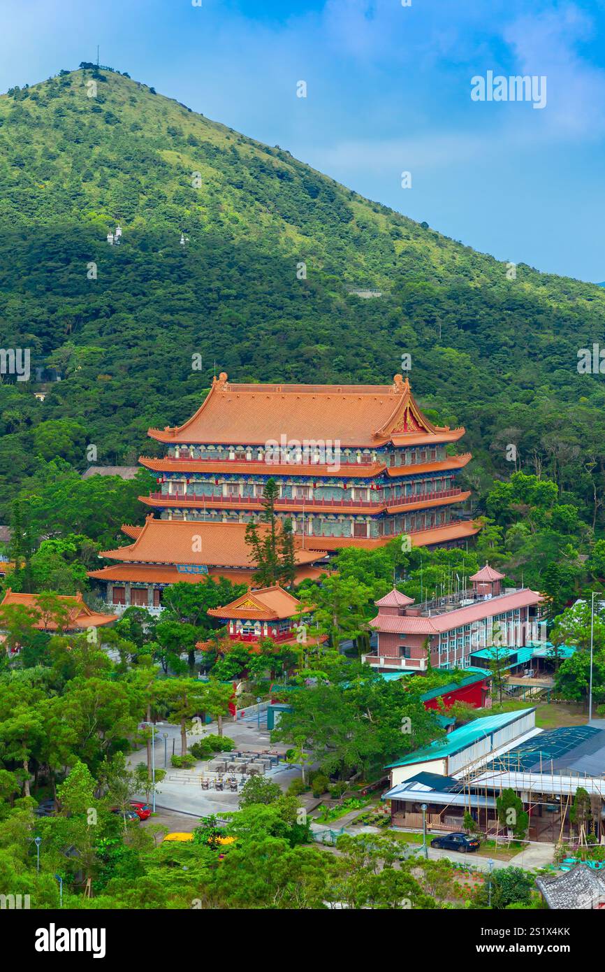 The Po Lin Buddhist Monastery on the western side of Lantau Island ...