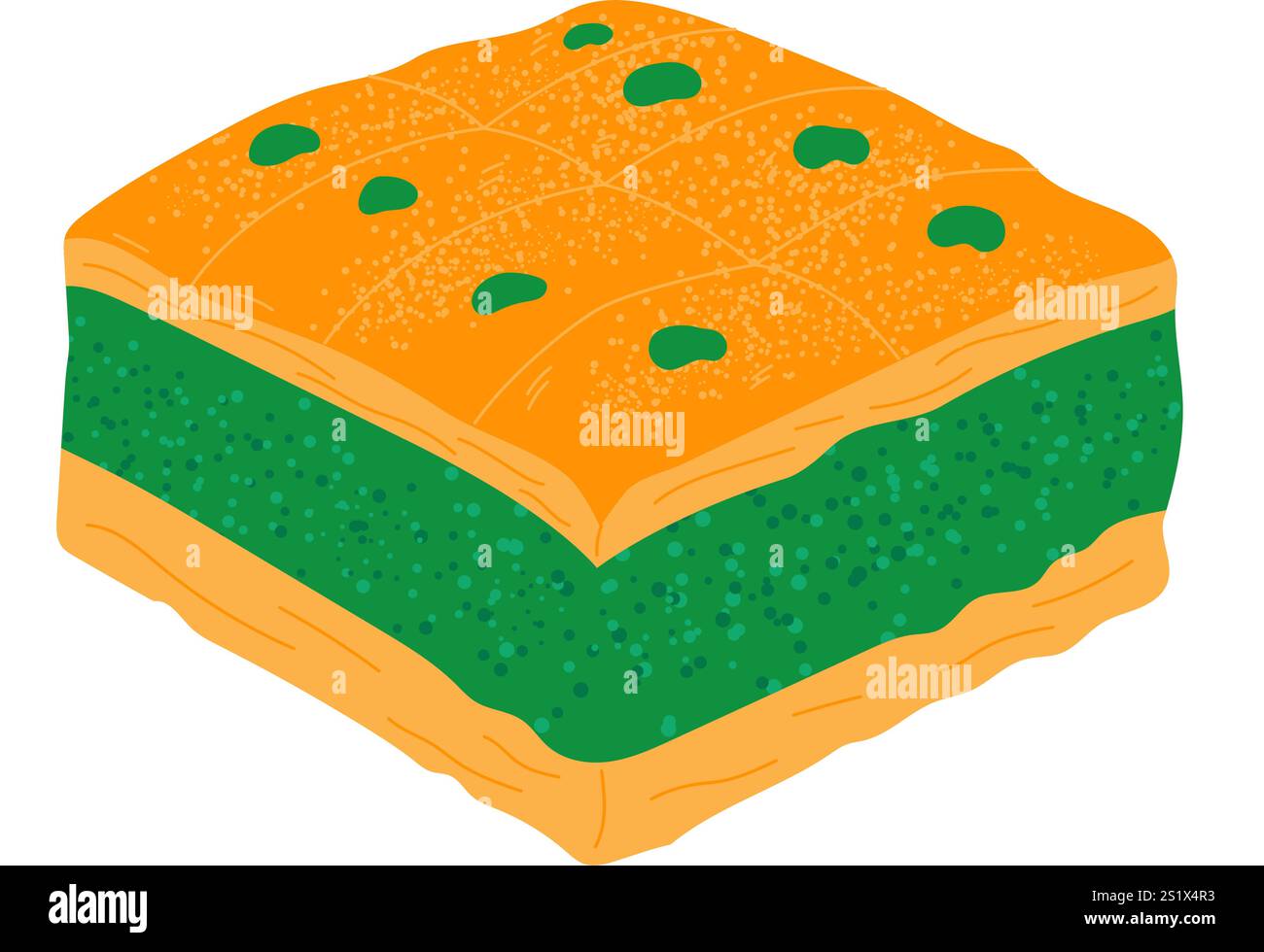 Baklava. Traditional middle eastern dessert. Hand drawn vector ...