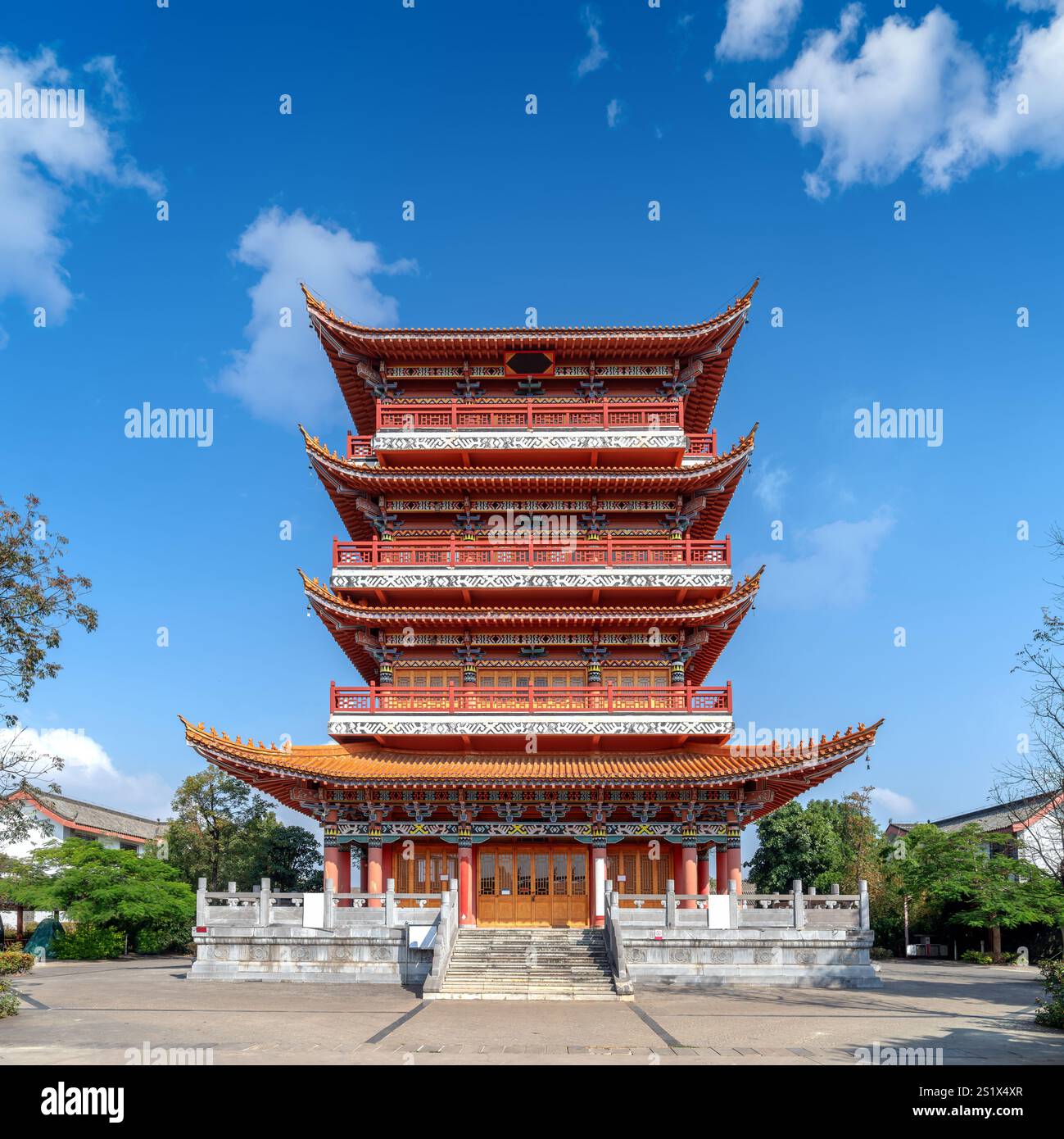 The pavilions in the small town of Nisu, where the Mengzi Yi people ...