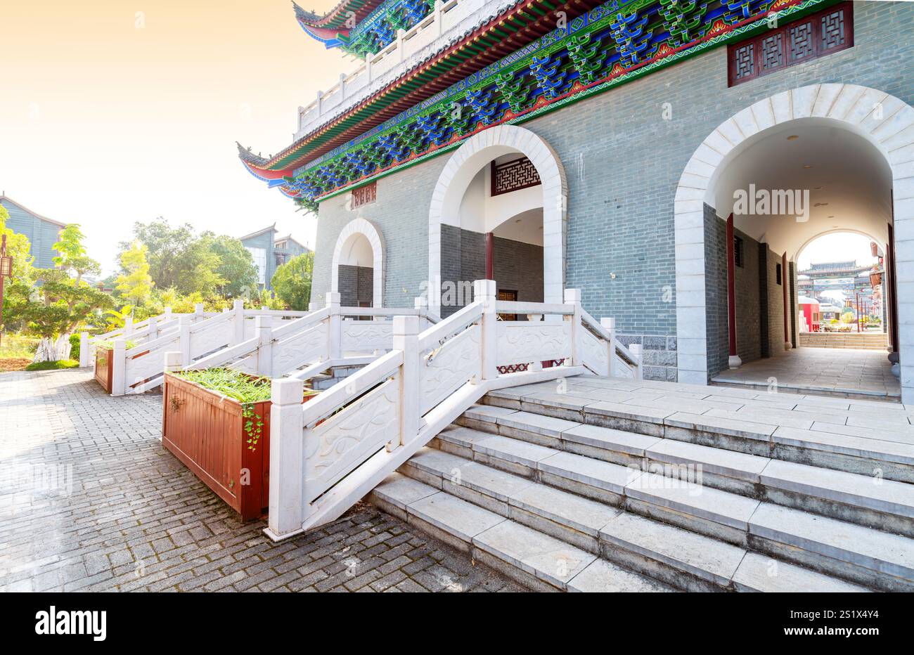 Historic buildings in Rice Noodle Town, Mengzi, Yunnan, China Stock ...