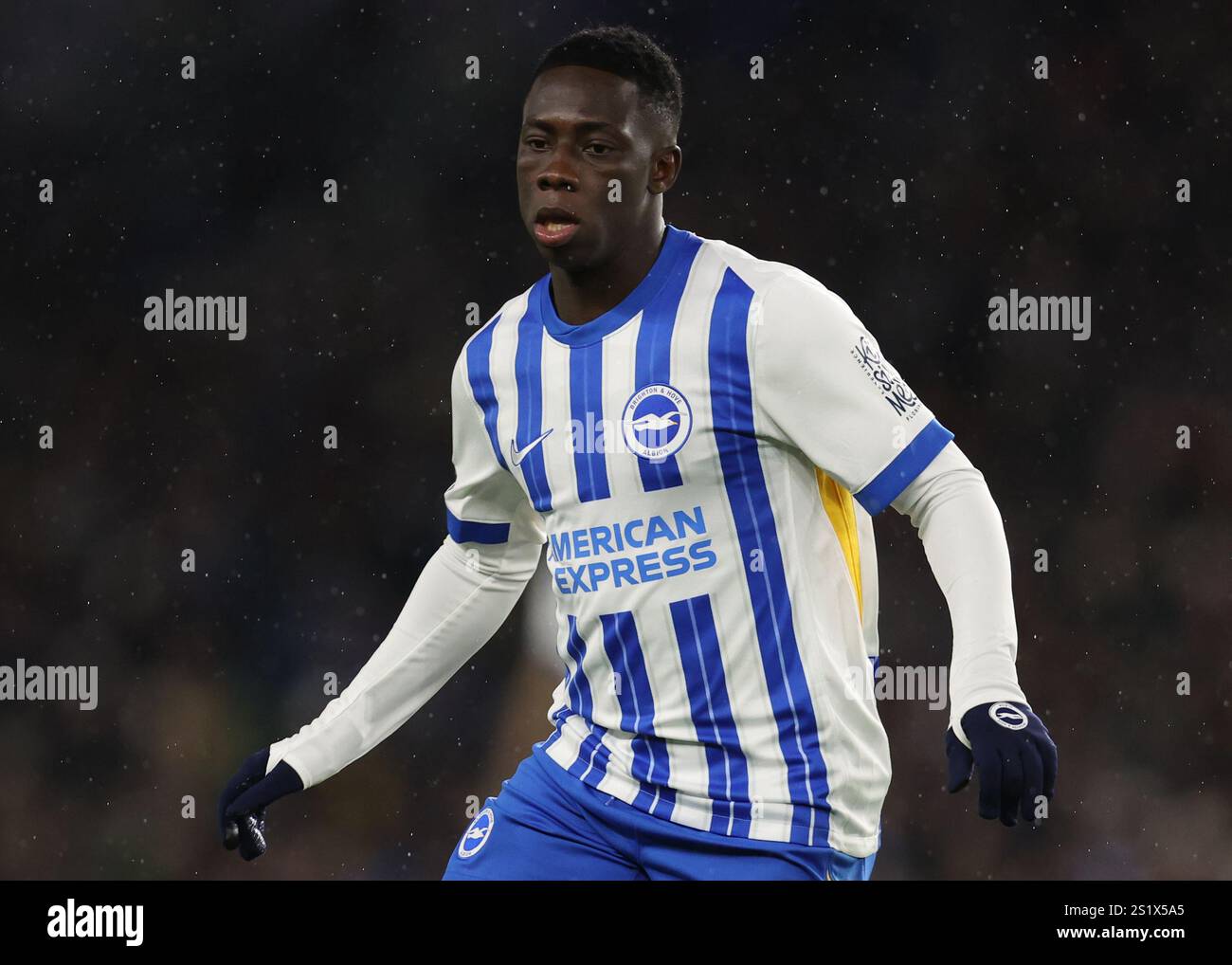 Brighton and Hove, UK. 4th Jan, 2025. Yankuba Minteh of Brighton and ...
