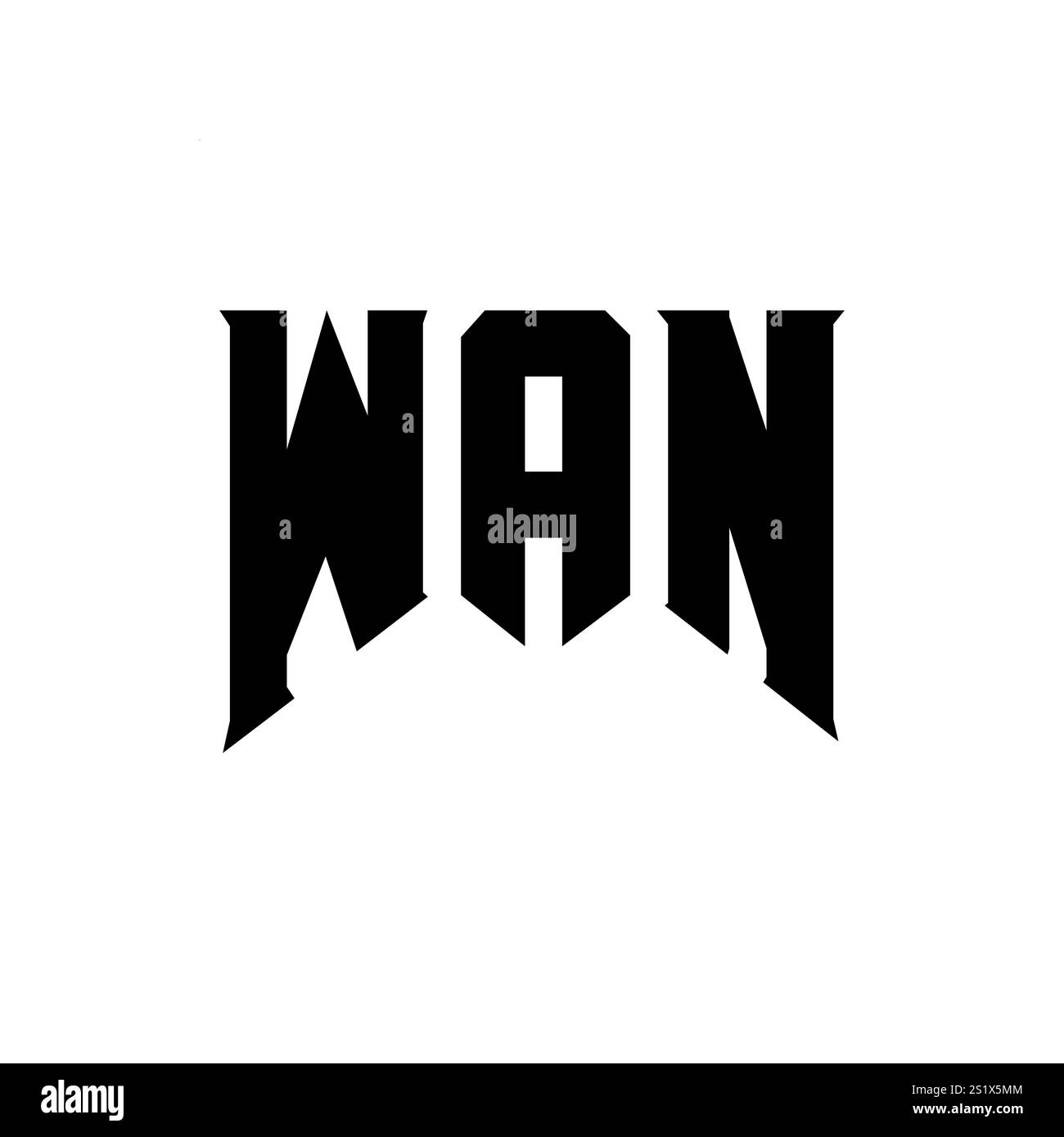 WAN letter logo design for technology company. WAN logo design black ...