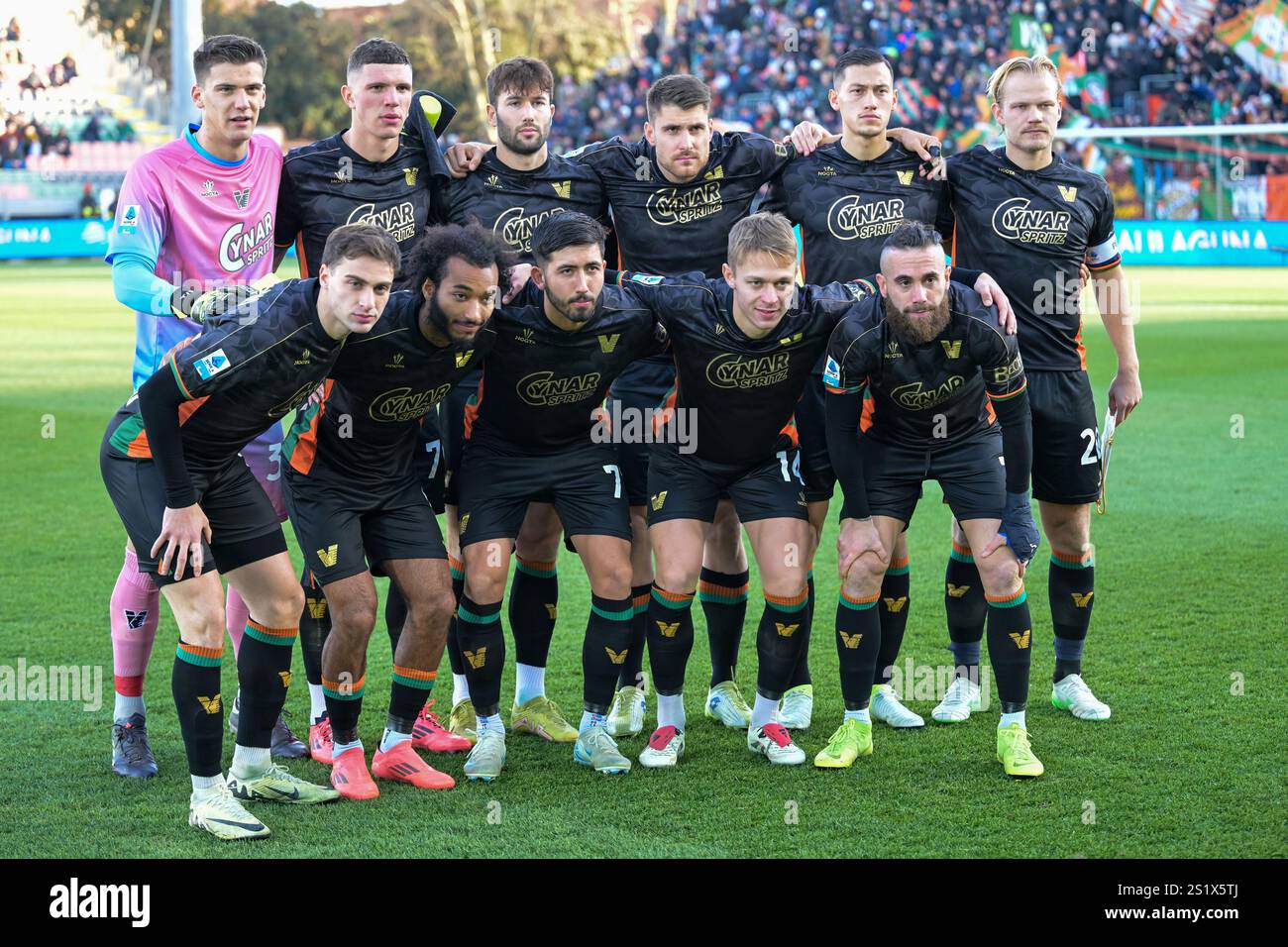 Venezia Football Club for team photo lined up during Venezia FC vs ...