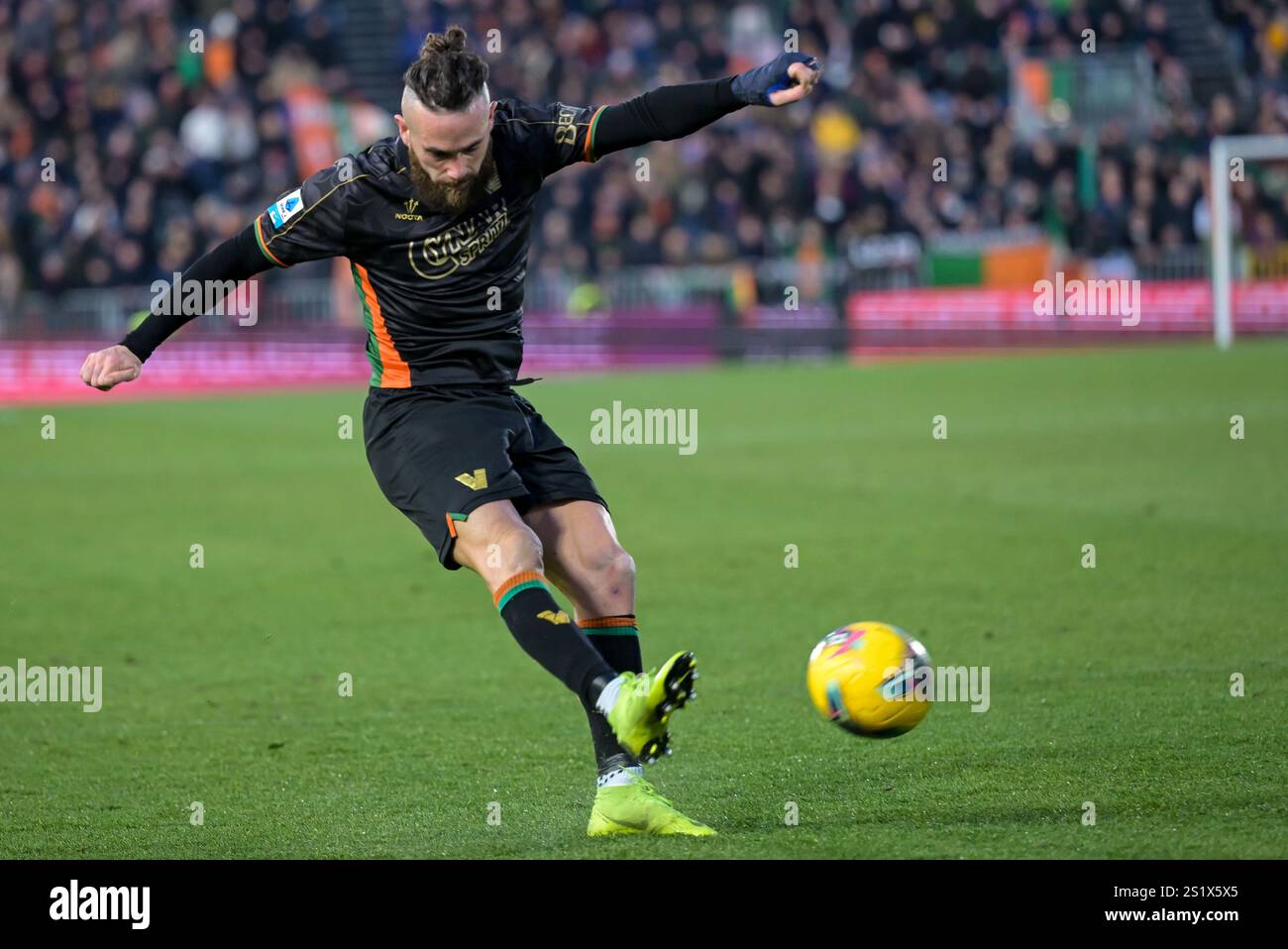 Veneziaâ??s Francesco Zampano portrait in action with ball during ...