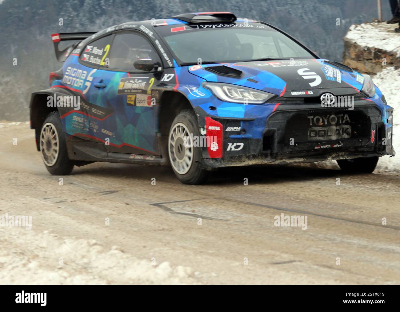 Czech Filip Mares, Radovan Boucha with Toyota GR Yaris Rally2 compete during the 38th LKW ...