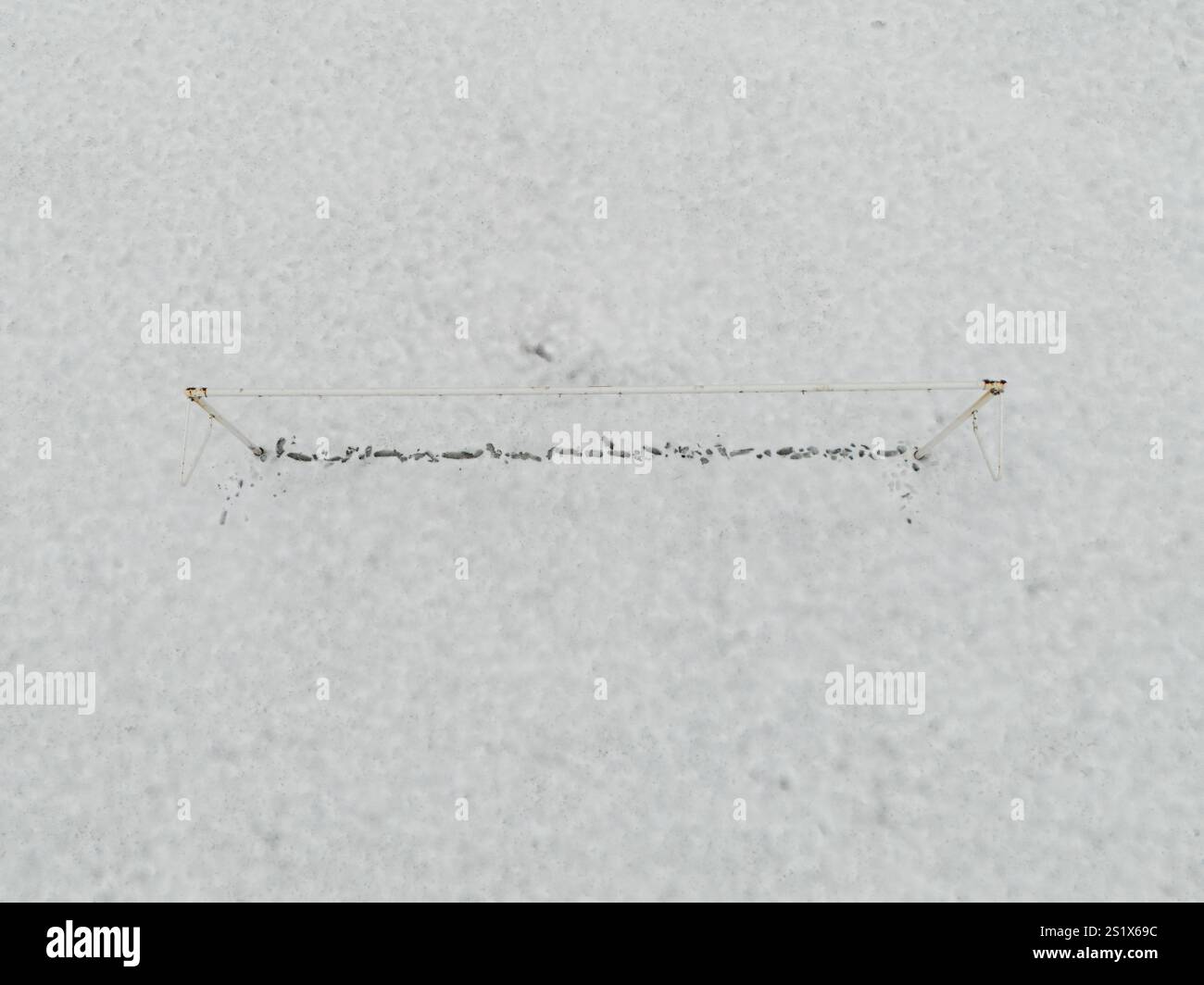 New Inn, UK. 5th January 2024. A football pitch is covered in snow ...