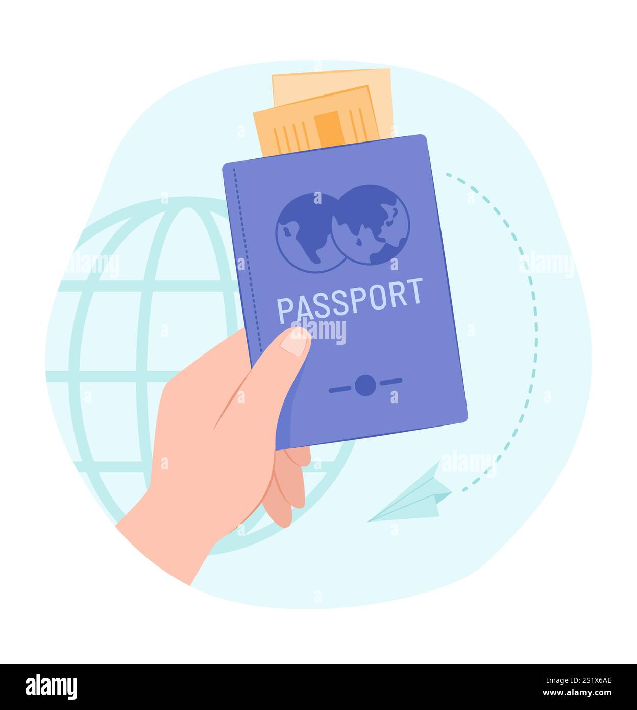 Human Hand Holding Passport and Boarding Pass for Travel Concept ...