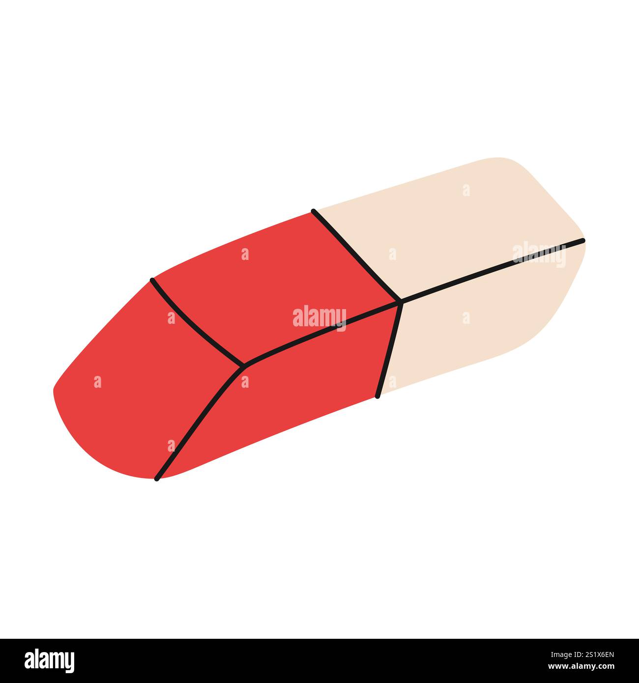 Hand drawn eraser. School supplies. Vector illustration Stock Vector ...