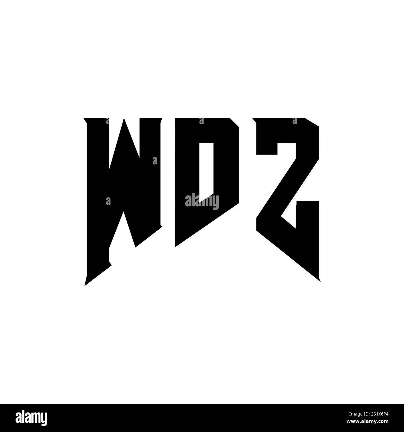 WDZ letter logo design for technology company. WDZ logo design black and white color combination ...