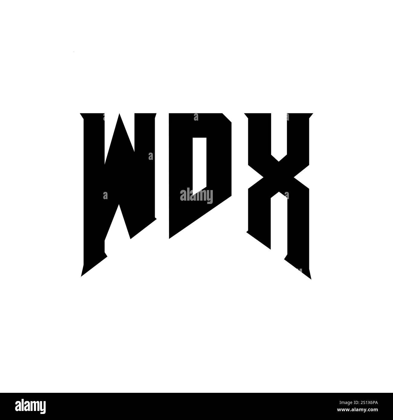 WDX letter logo design for technology company. WDX logo design black and white color combination ...
