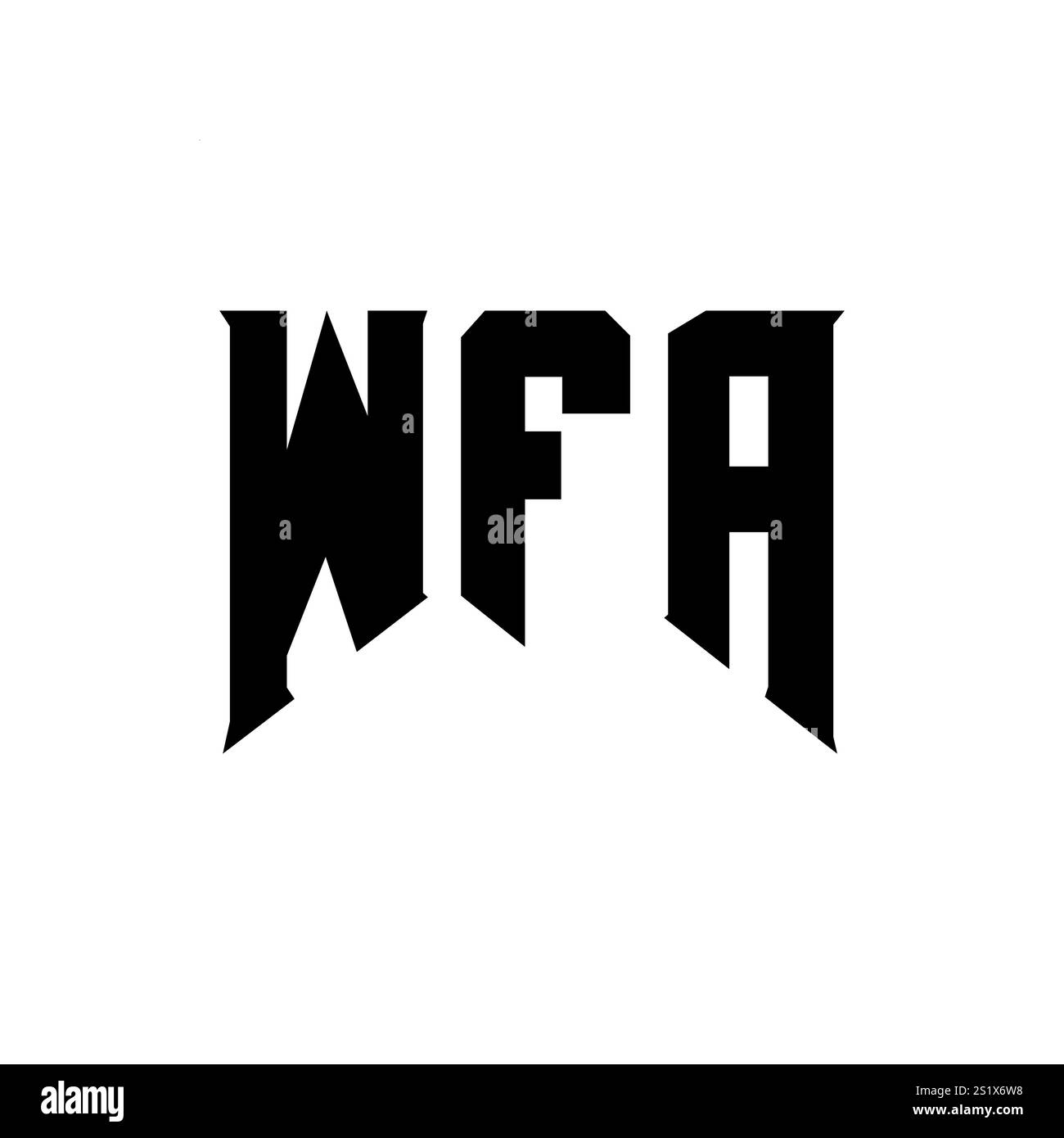 WFA letter logo design for technology company. WFA logo design black and white color combination ...