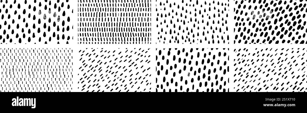 Set of small dash seamless patterns on white background Stock Vector ...