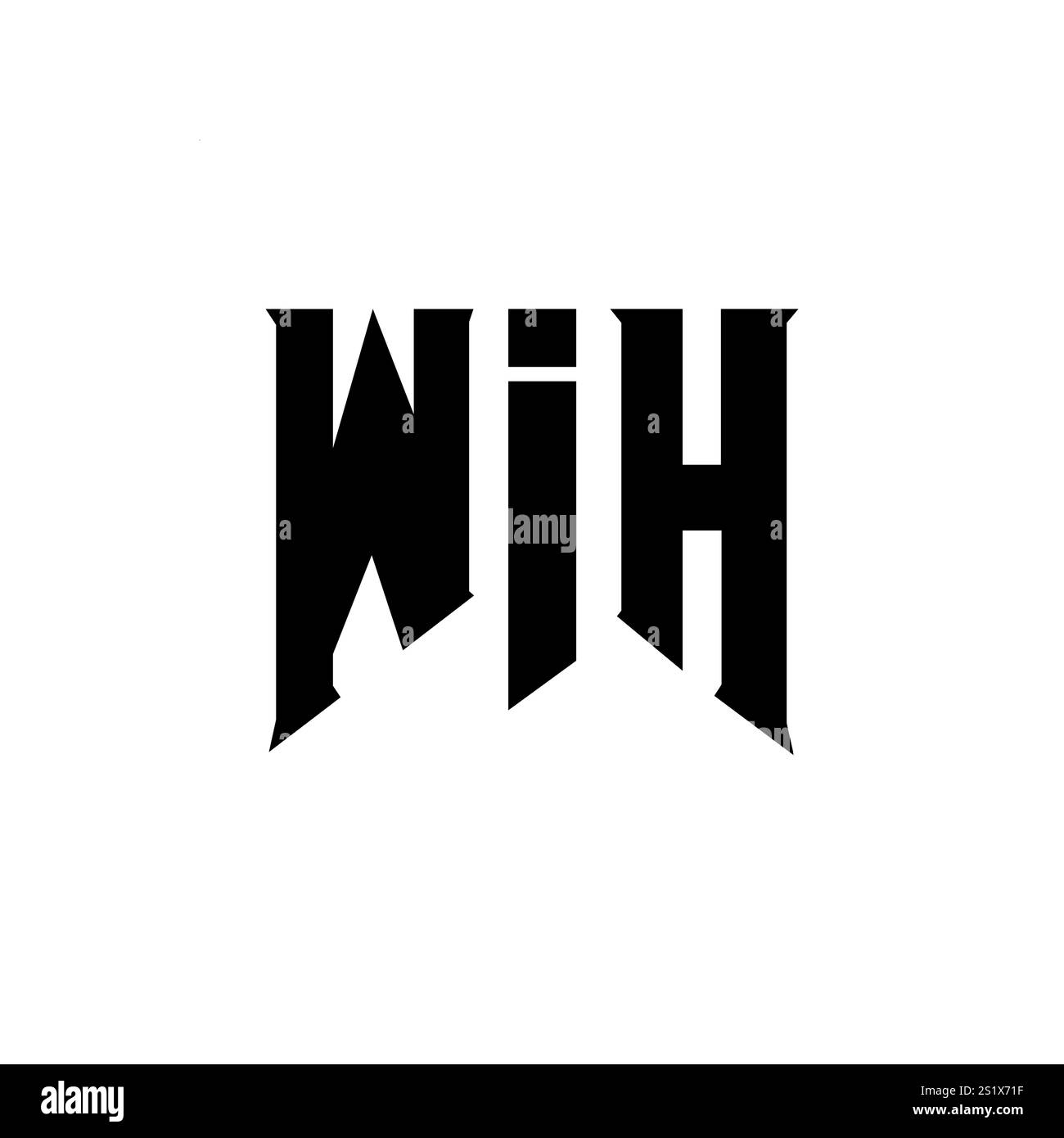 WIH letter logo design for technology company. WIH logo design black ...