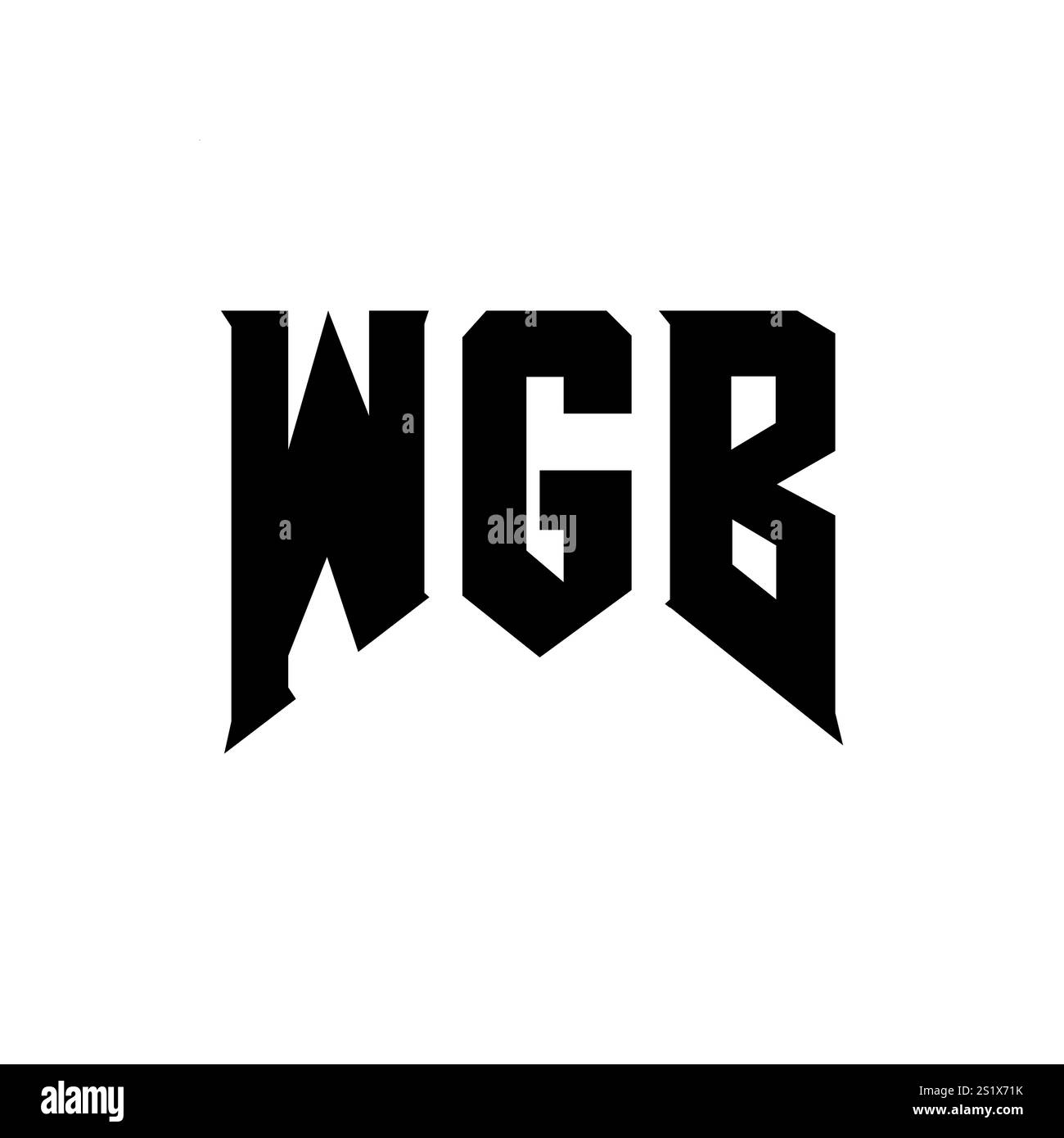 WGB letter logo design for technology company. WGB logo design black and white color combination ...