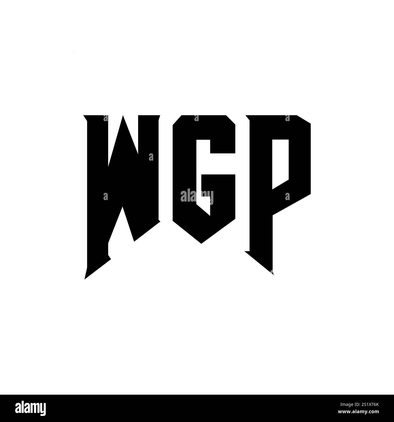 WGP letter logo design for technology company. WGP logo design black and white color combination ...