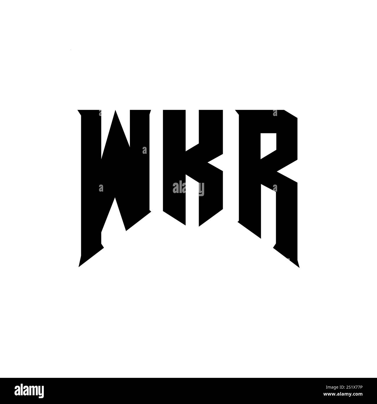 WKR letter logo design for technology company. WKR logo design black ...