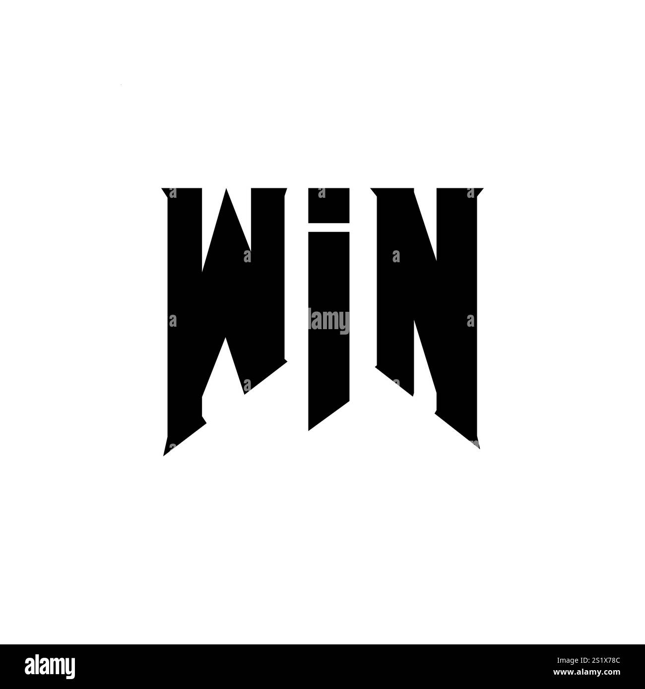 WIN letter logo design for technology company. WIN logo design black ...