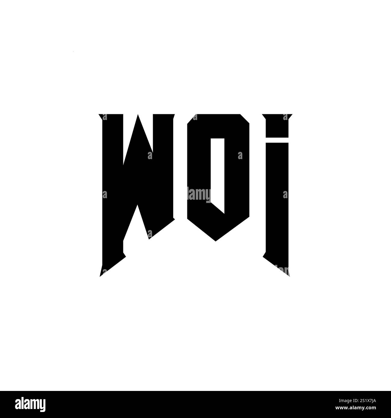 WOI letter logo design for technology company. WOI logo design black and white color combination ...