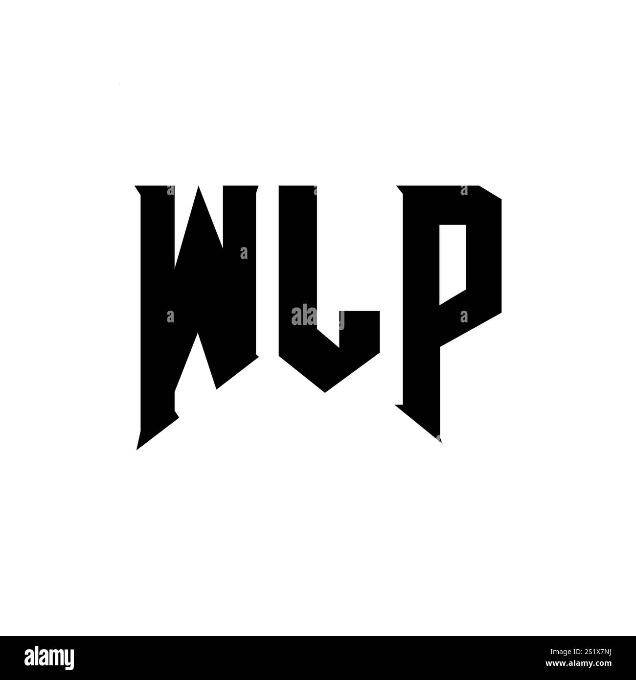 WLP letter logo design for technology company. WLP logo design black and white color combination ...