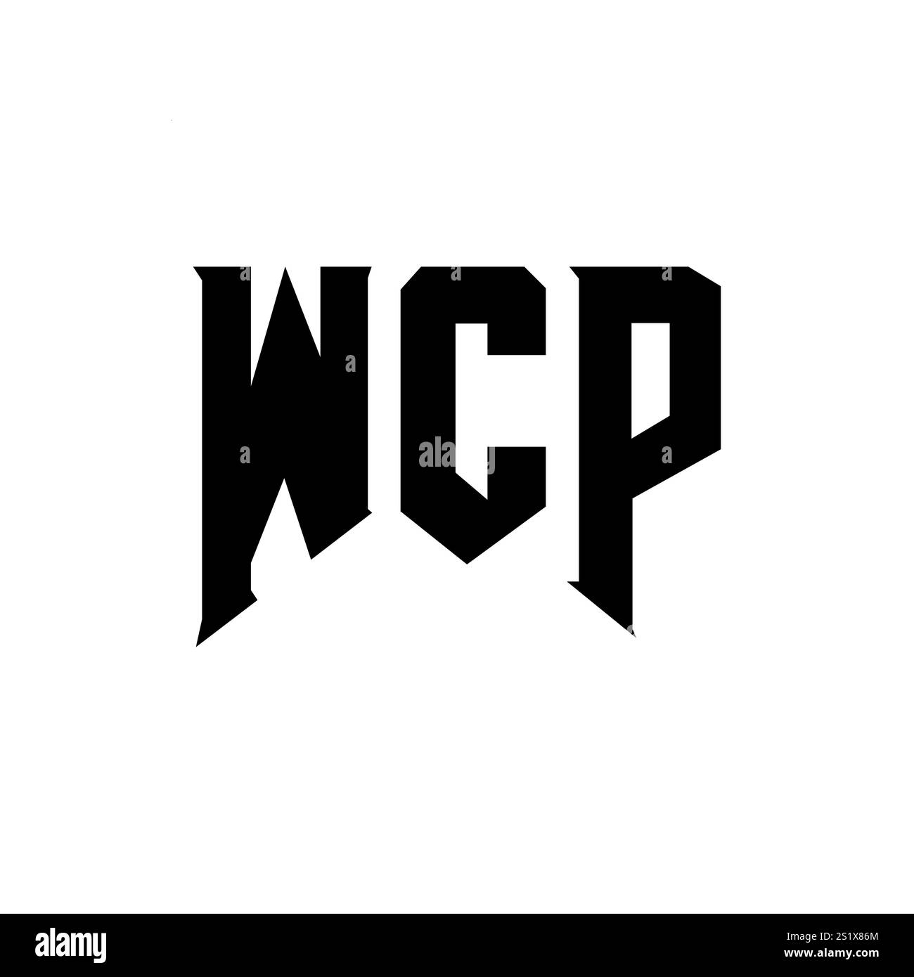 WCP letter logo design for technology company. WCP logo design black and white color combination ...