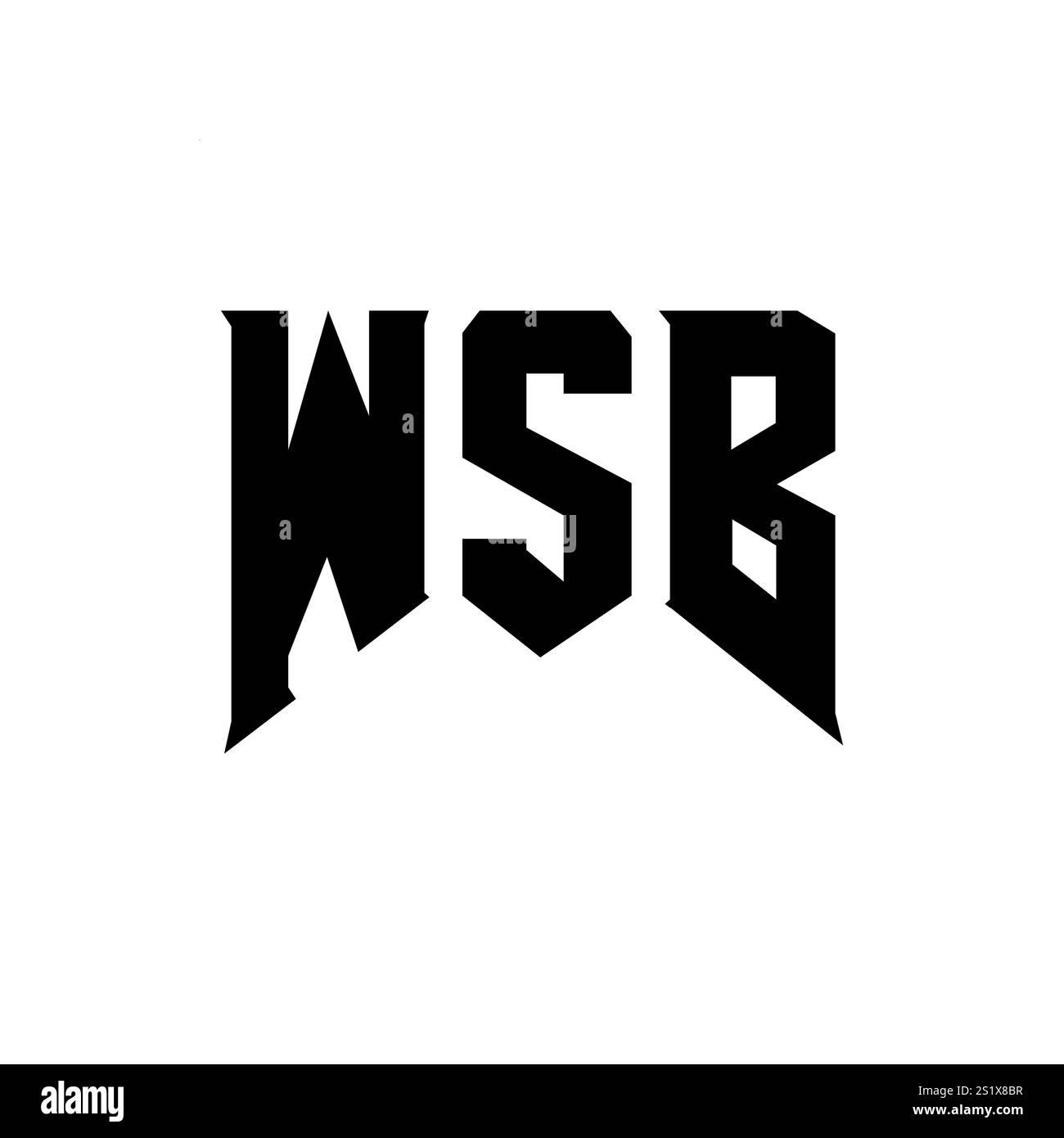 WSB letter logo design for technology company. WSB logo design black ...