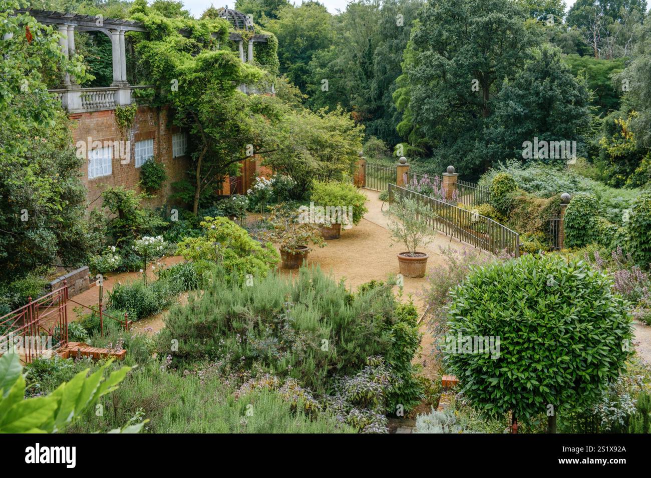 Hampstead Heath Pergola and Hill Garden overlooking West Heath. Hidden ...