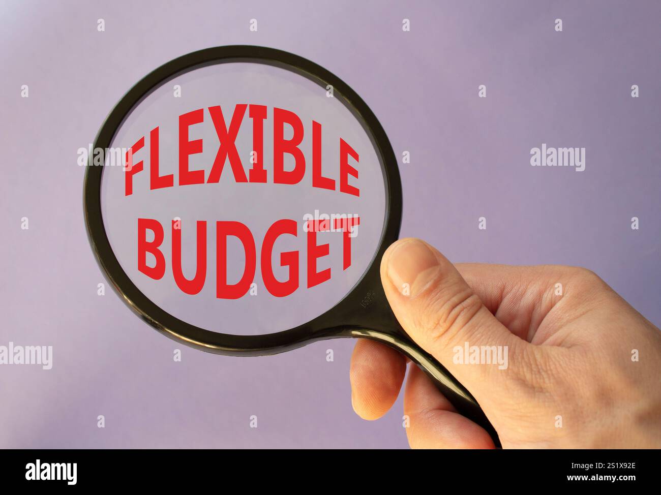 Flexible budget symbol. Concept words Flexible budget on magnifying ...