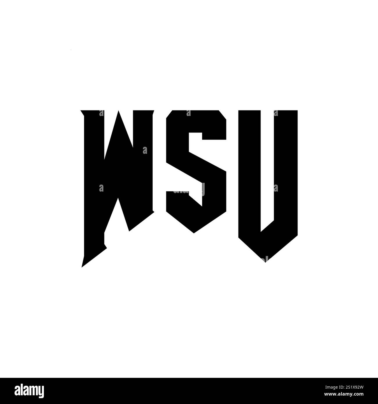 WSU letter logo design for technology company. WSU logo design black ...