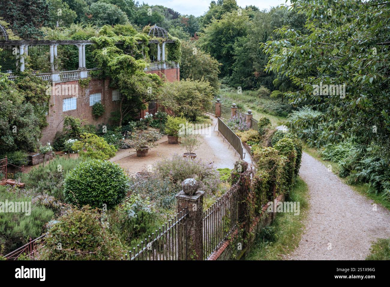 Hampstead Heath Pergola and Hill Garden overlooking West Heath. Hidden ...