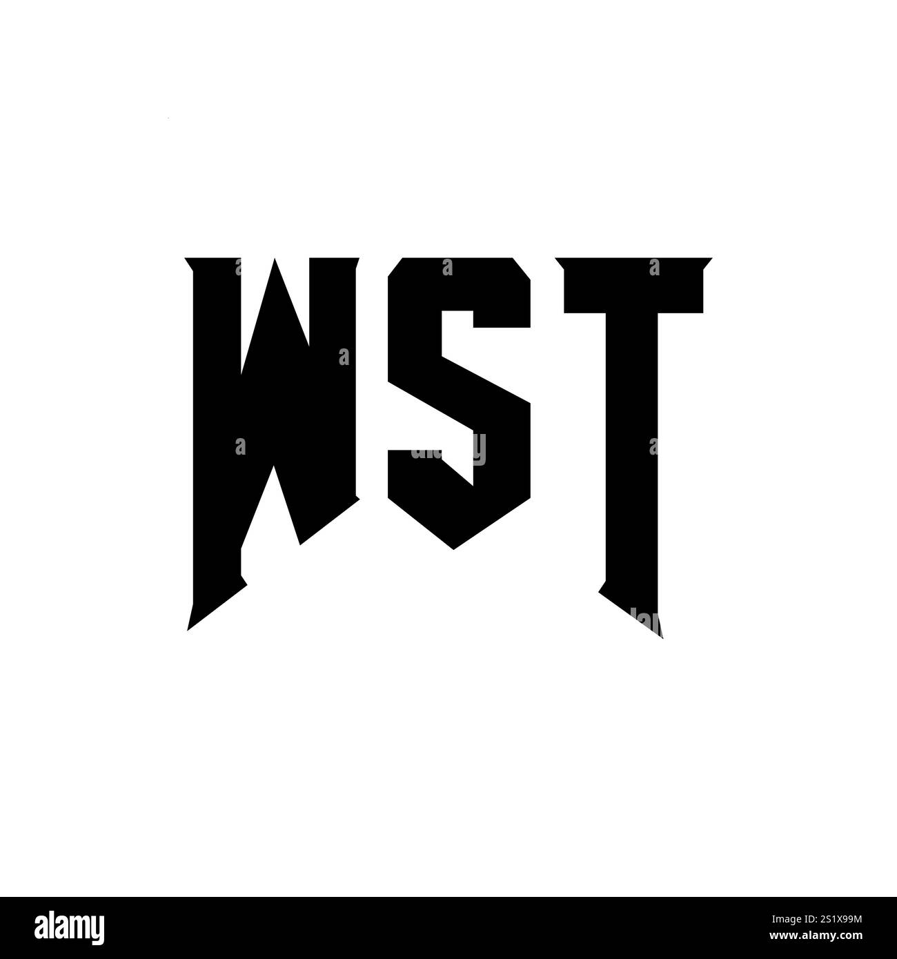 WST letter logo design for technology company. WST logo design black ...